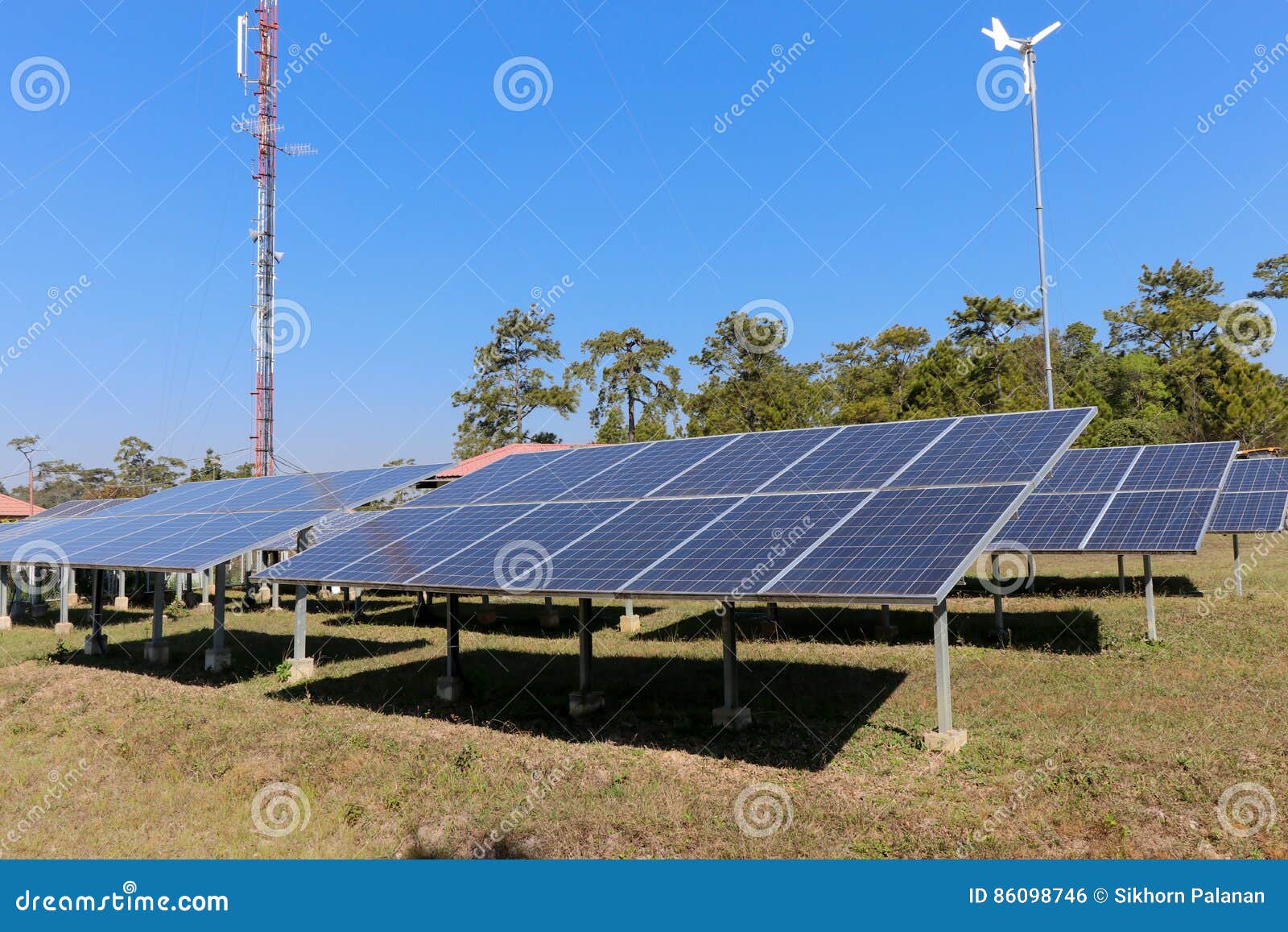 Solar panels stock photo. Image of happy, green, sunlight - 86098746