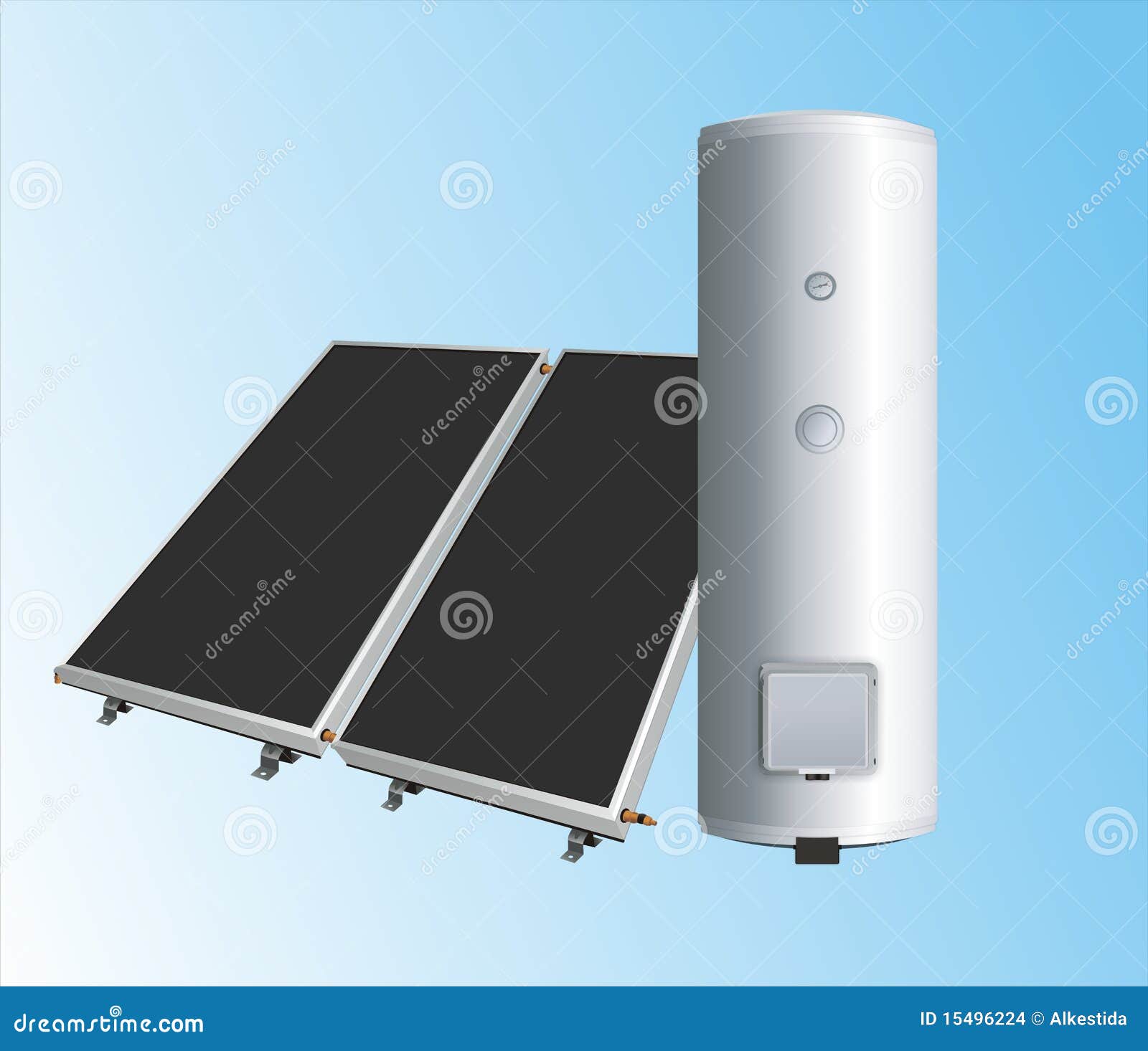 Solar Panels To the Boiler 2 Stock Vector - Illustration of ...