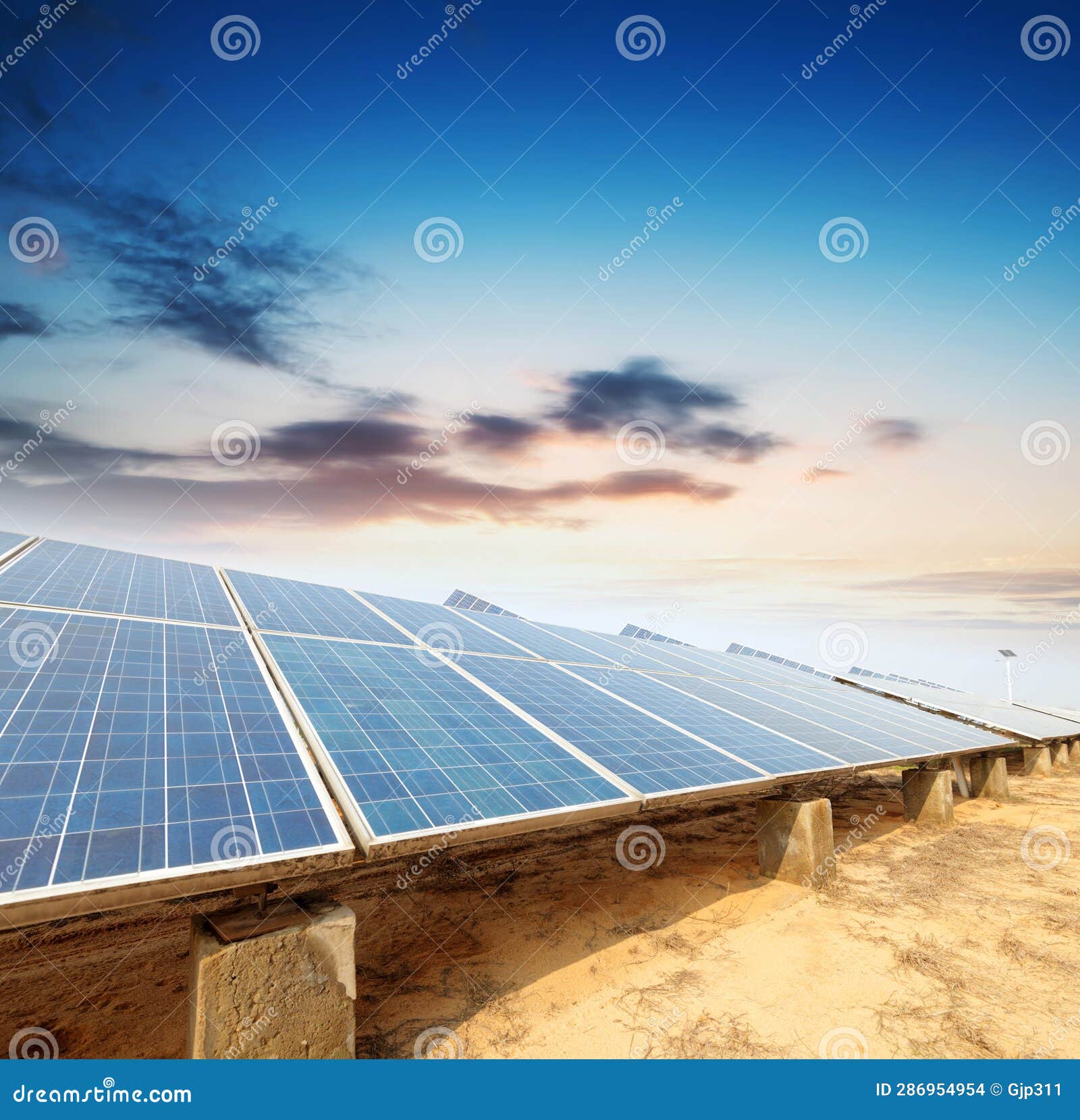 Solar Panels - Tracking System Stock Photo - Image of power ...