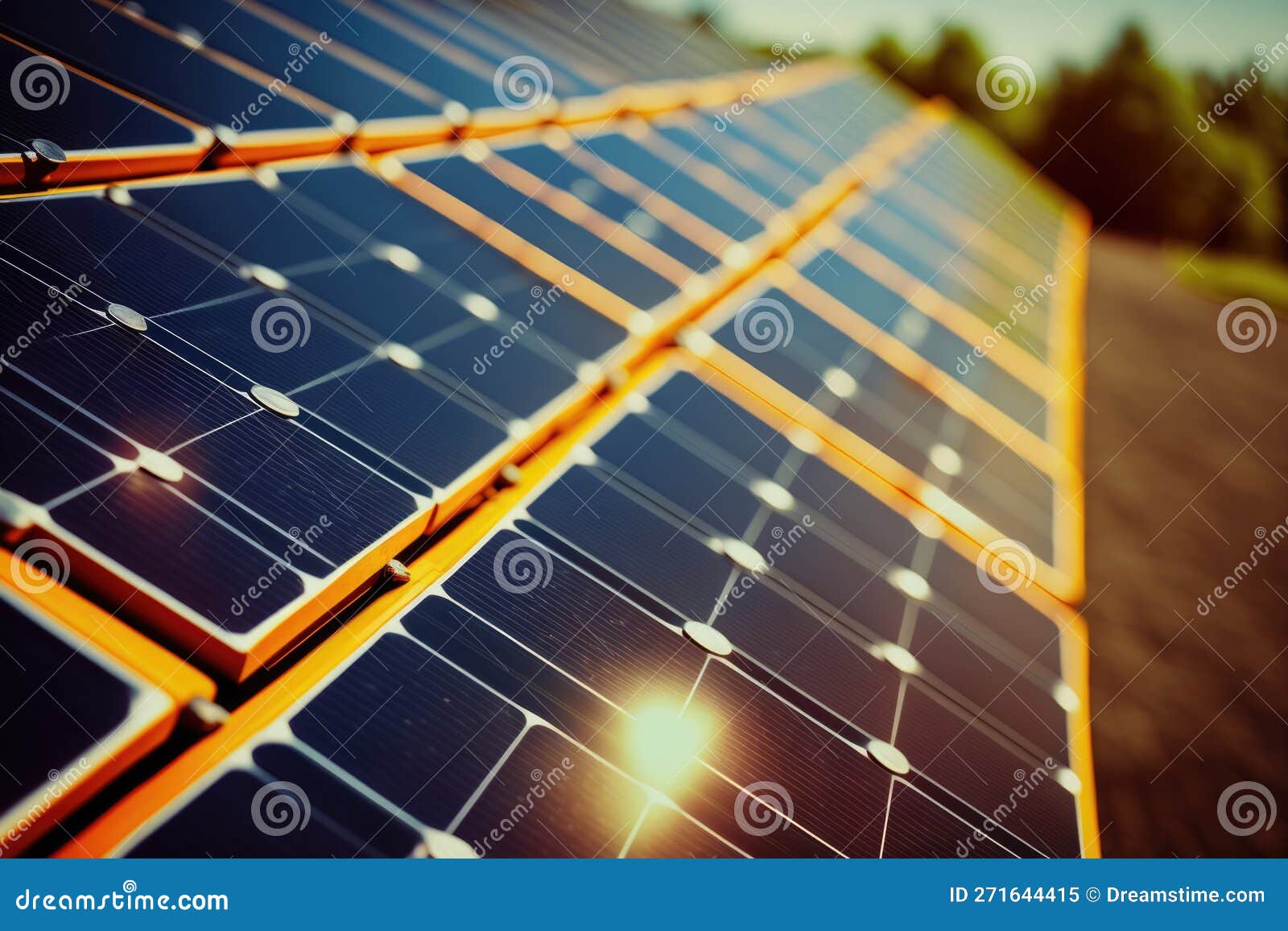 Solar Panels with Trees, Created Using Generative Ai Technology Stock ...