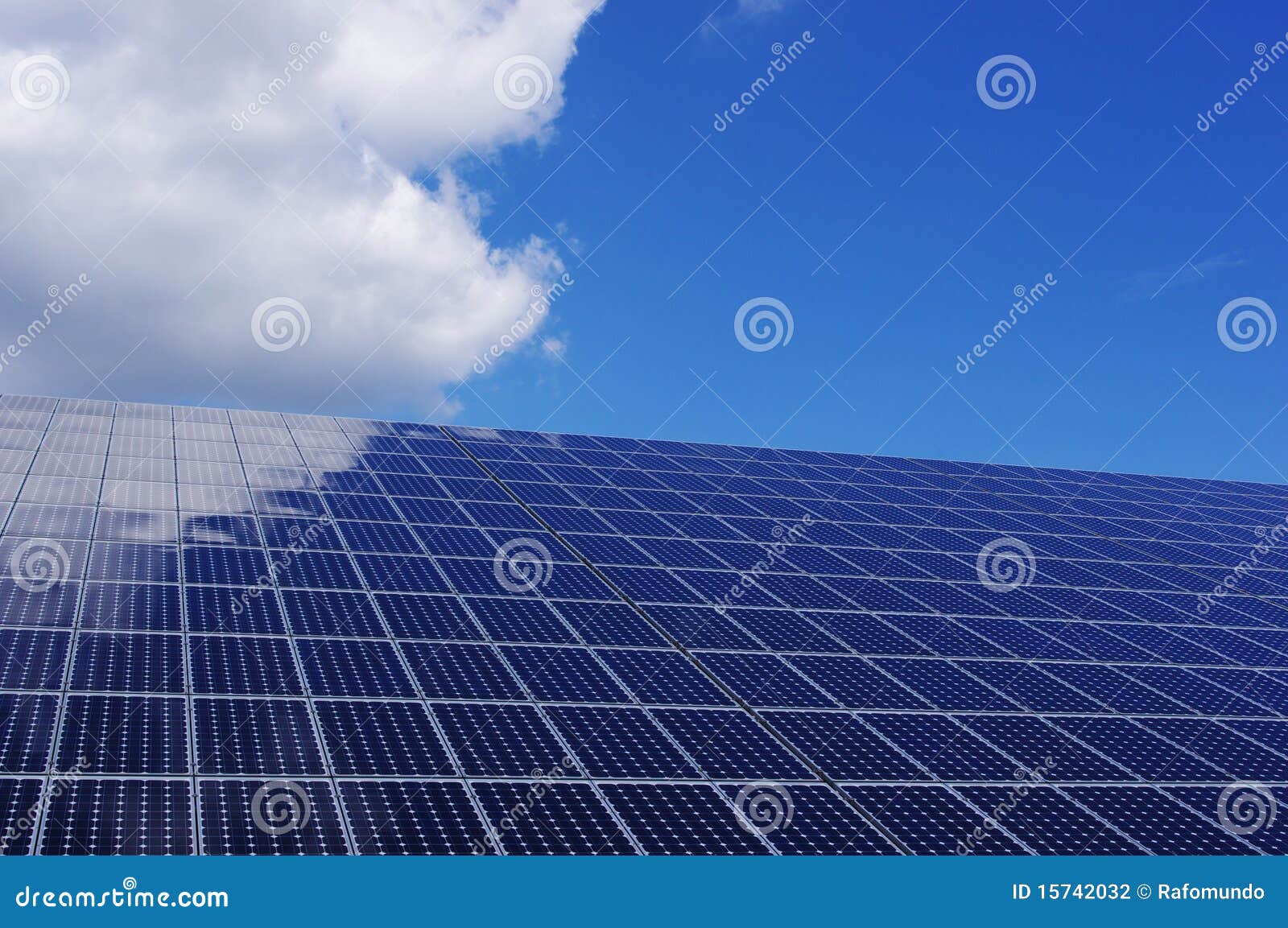 Solar Panels Under Blue Sky Stock Photo - Image of development, supply ...