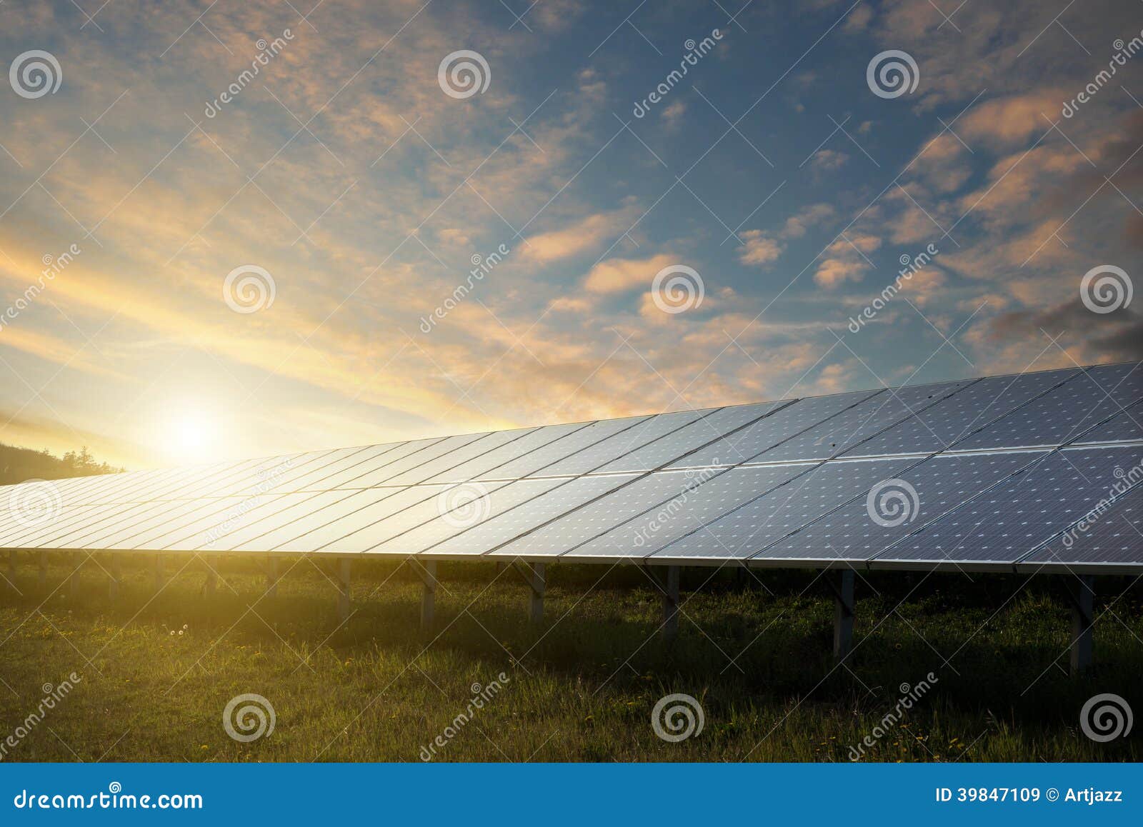 Solar Panels Under Sky on Sunset Stock Image - Image of panel, modern ...