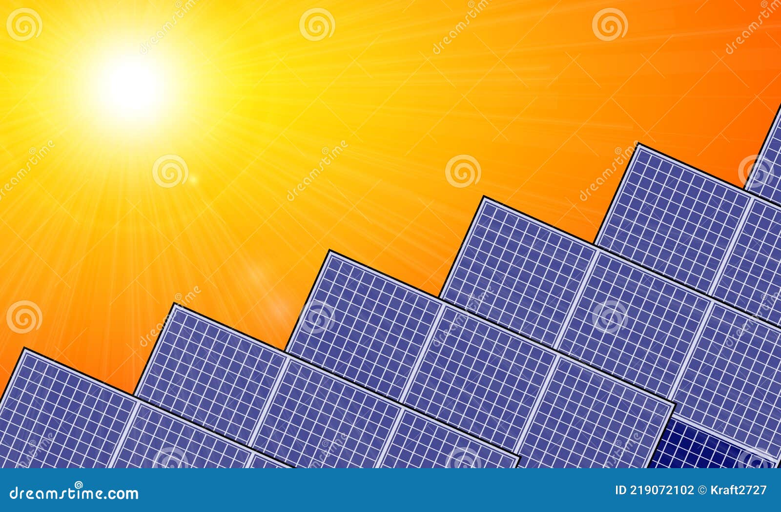 Solar panels under the sun stock vector. Illustration of economy ...