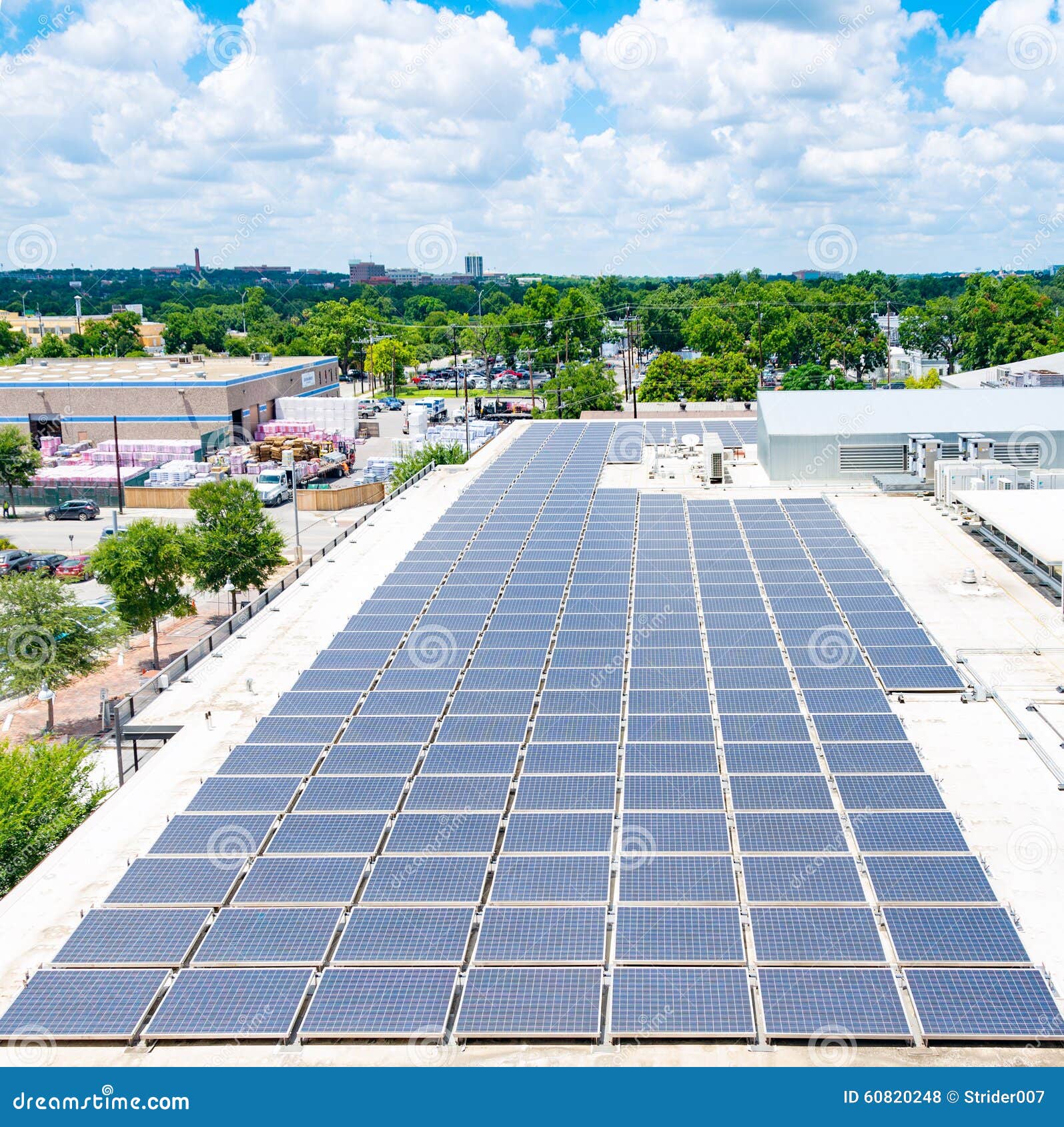Solar Panels on Urban Rooftop Stock Photo - Image of conserving ...