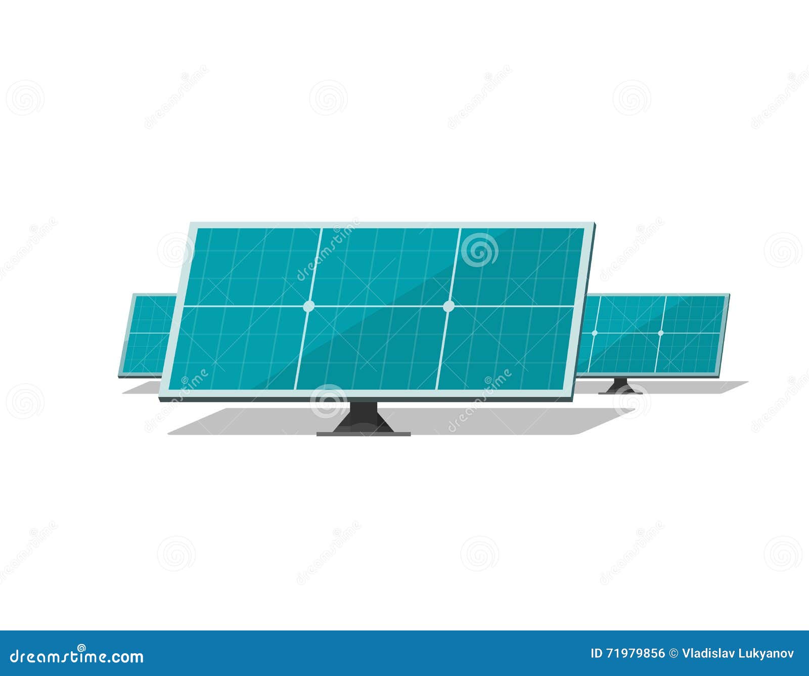 Solar Panels Vector Isolated on White Background Stock Vector ...
