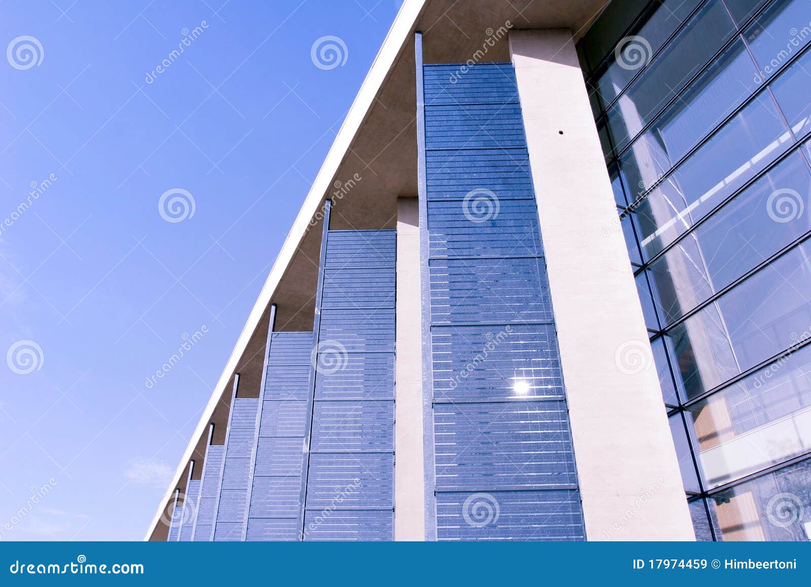Solar Panels, Vertically on a Building Stock Image - Image of ...