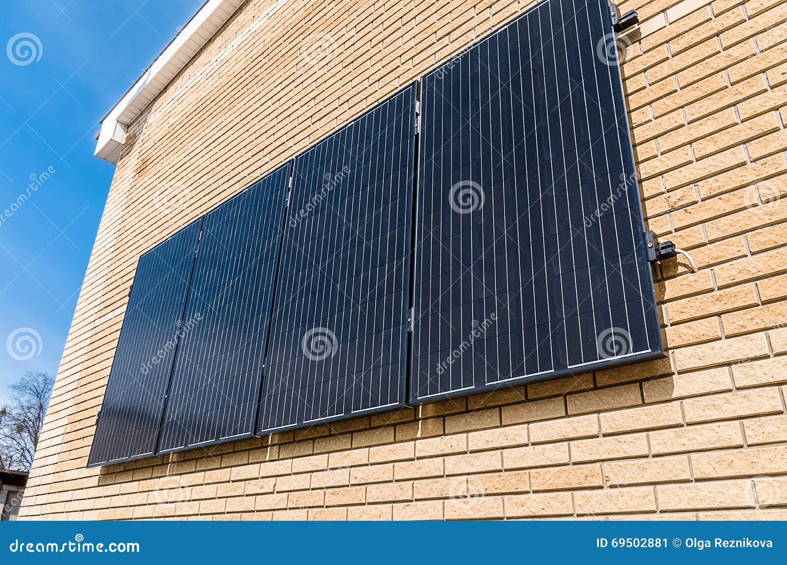 Solar Panels on the wall stock image. Image of generation - 69502881