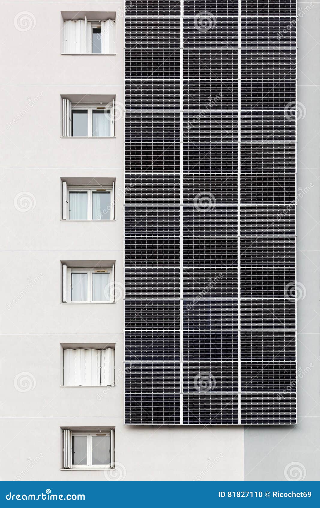 Solar panels on a wall stock photo. Image of system, generation - 81827110