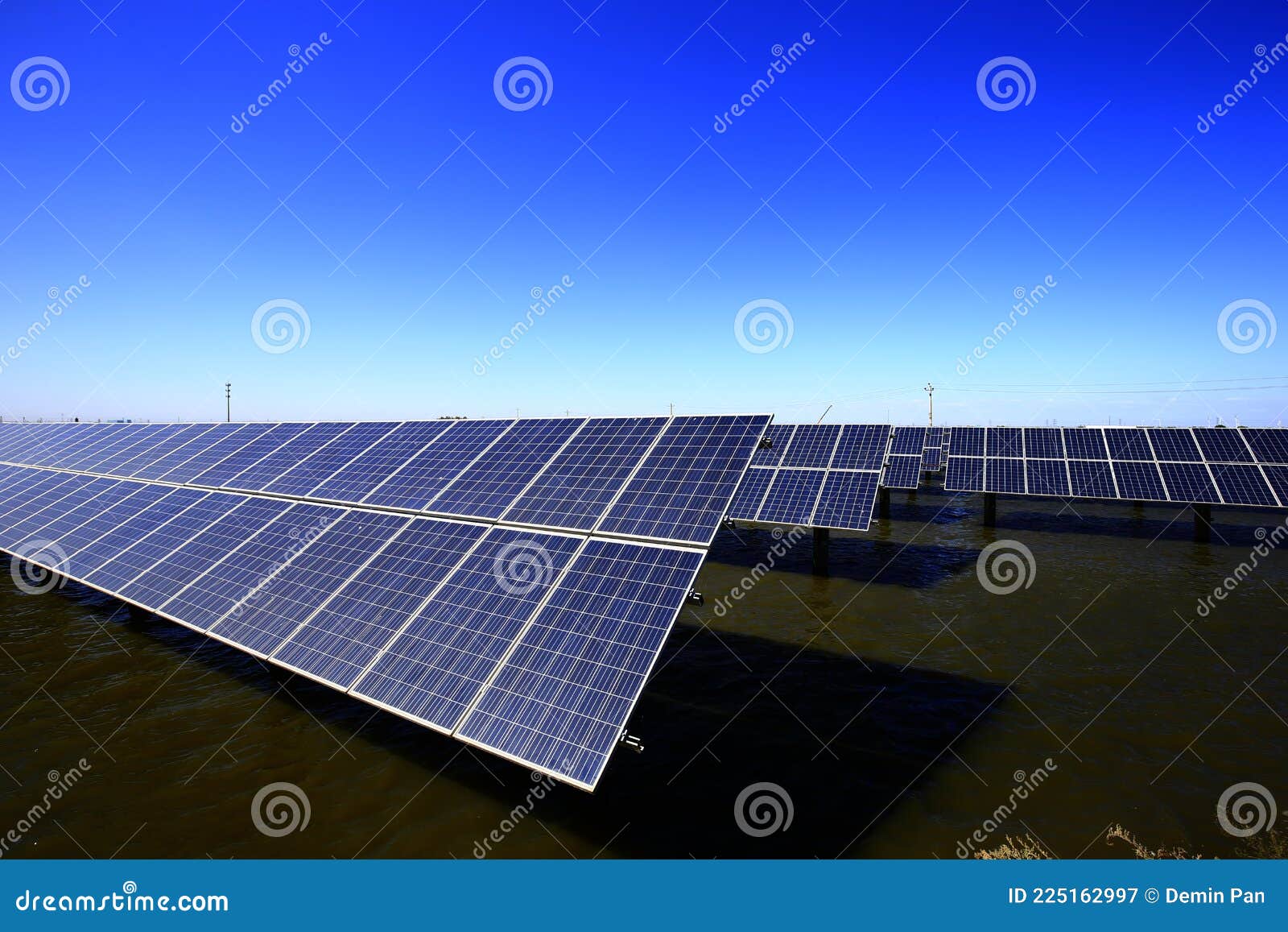 Solar panels on the water stock image. Image of solar - 225162997