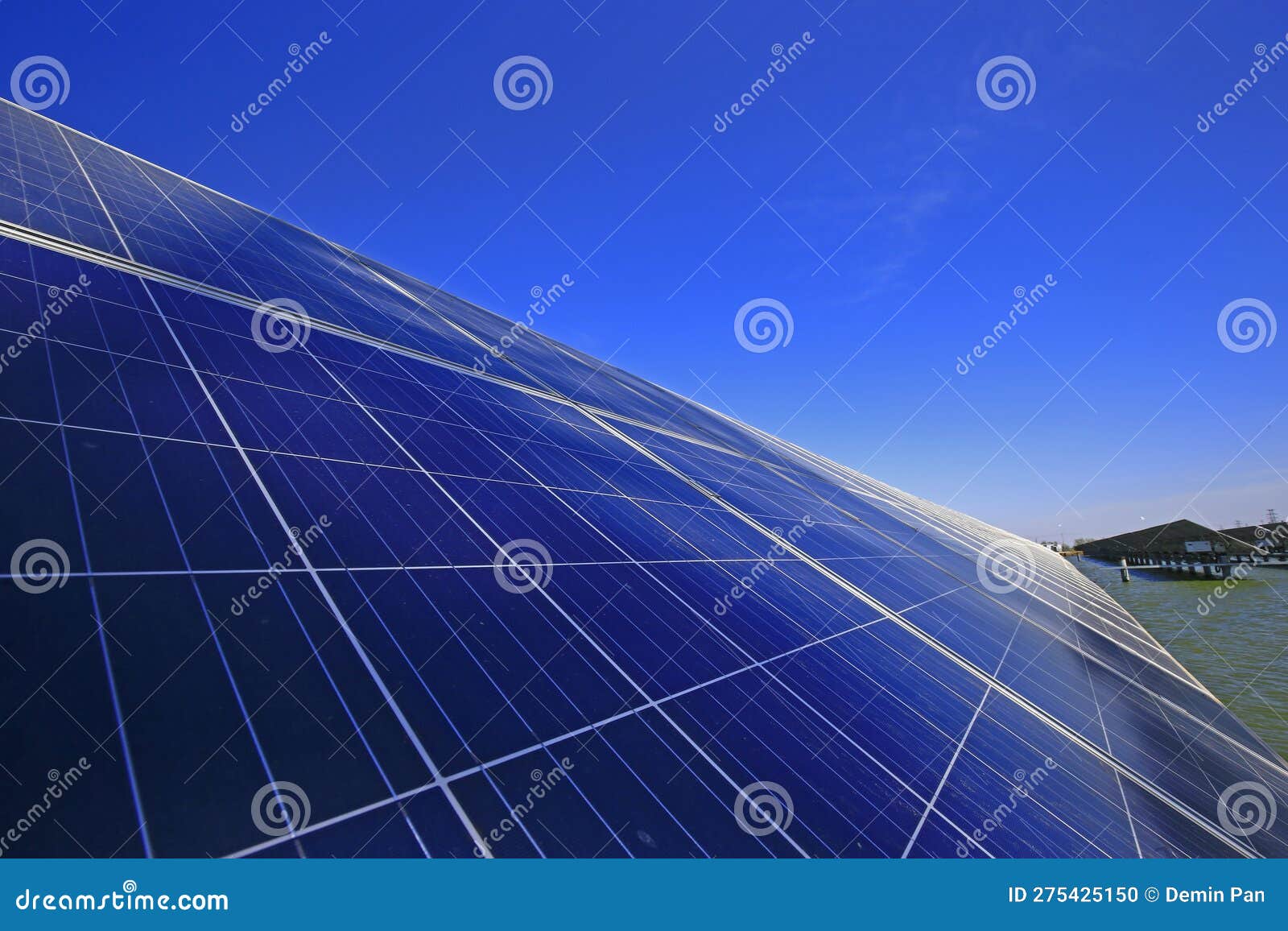 Solar panels on the water stock photo. Image of electronic - 275425150