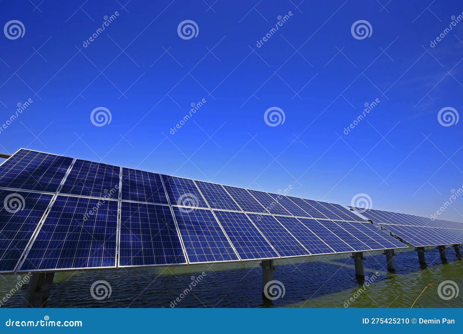 Solar panels on the water stock photo. Image of landscape - 275425210