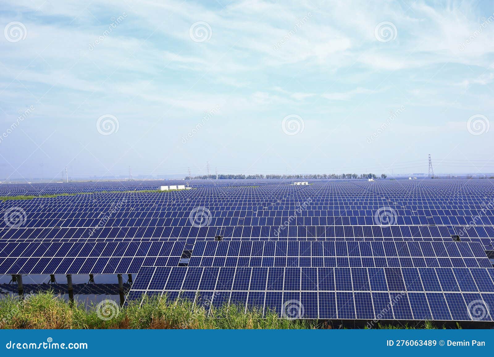 Solar panels on the water stock image. Image of environment - 276063489