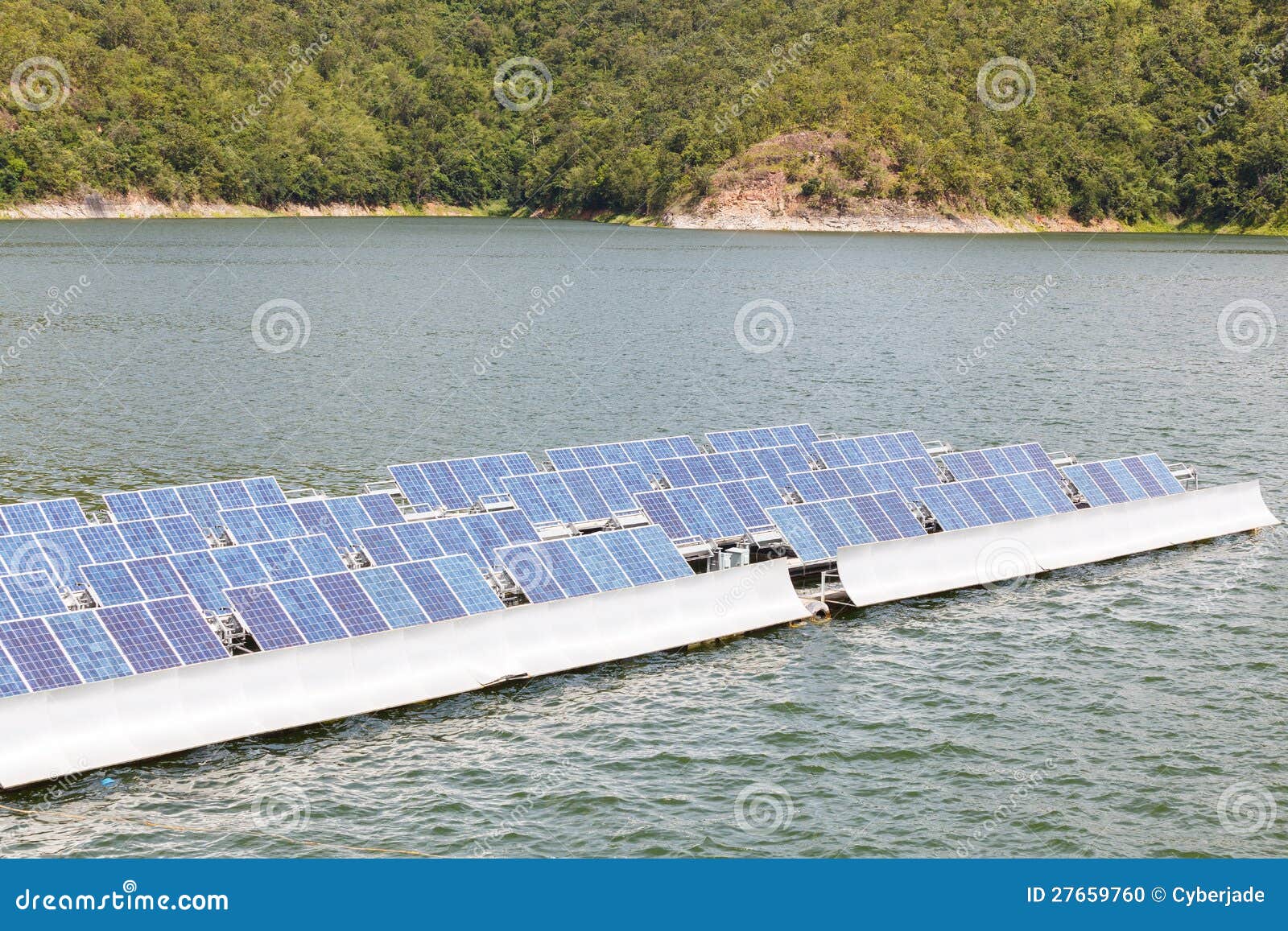 Solar panels on the water. stock photo. Image of asian - 27659760