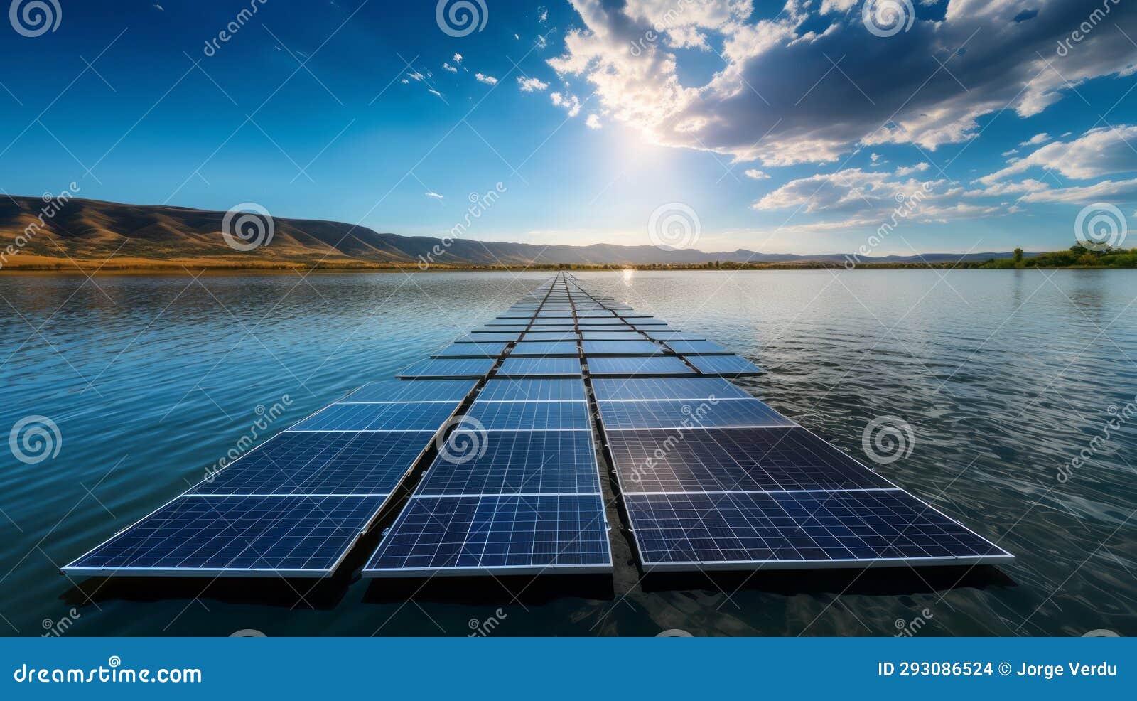 Solar panels in the water stock illustration. Illustration of modern ...
