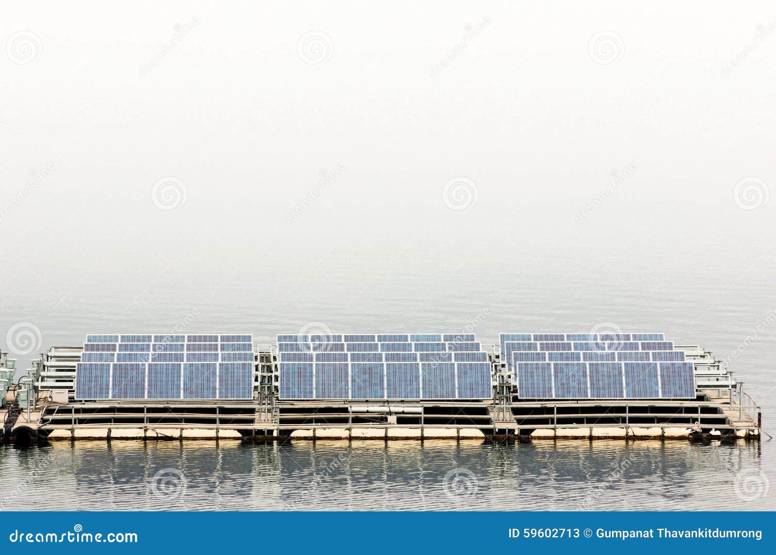 Solar Panels on the Water at Srinakarin Dam in Thailand Stock Image ...