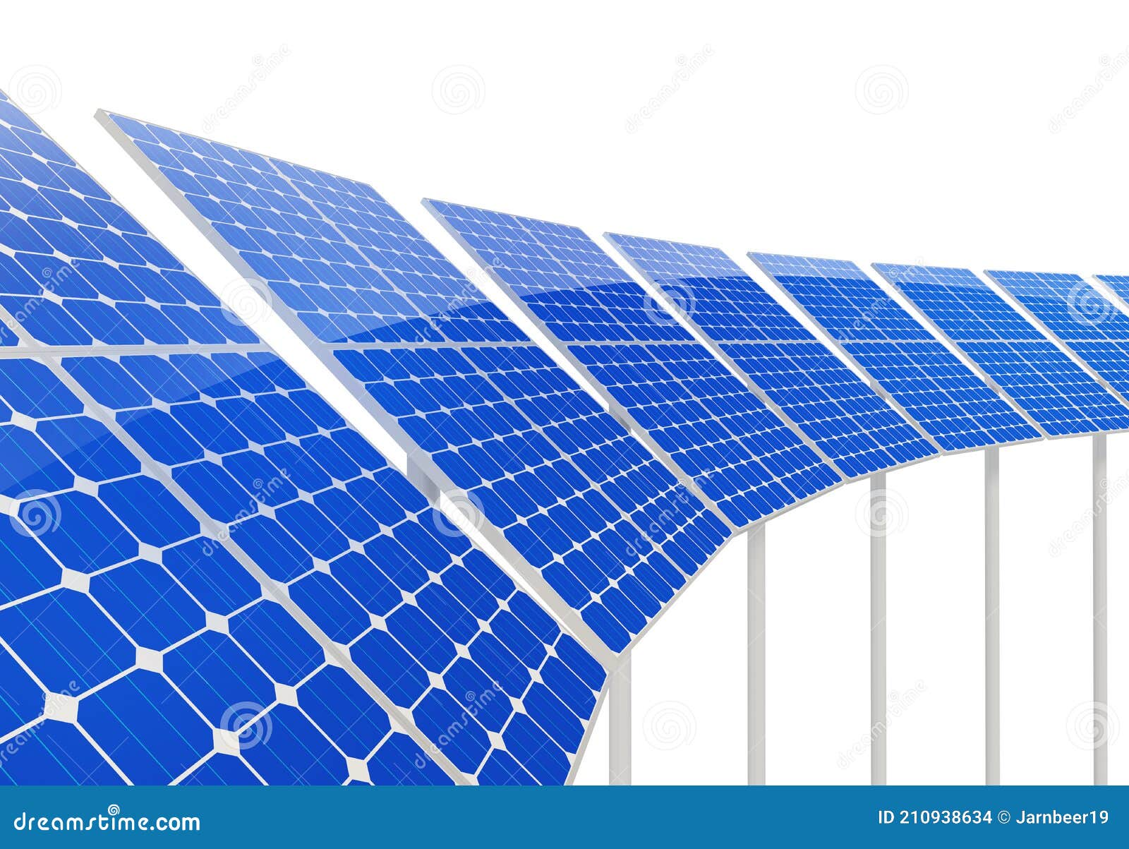 Solar Panels on White Background Stock Illustration - Illustration of ...