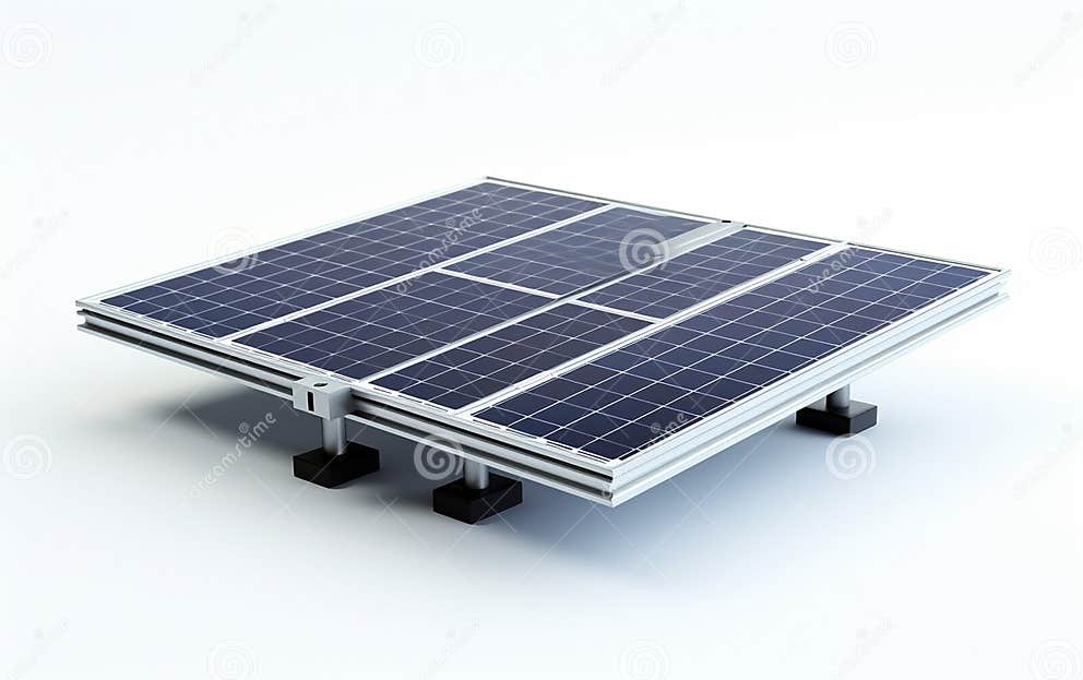 Solar Panels White Background -Generative Ai Stock Illustration ...
