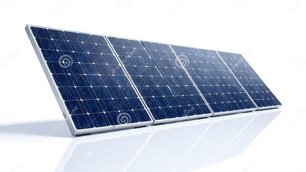 Solar Panels on White Background Stock Illustration - Illustration of ...