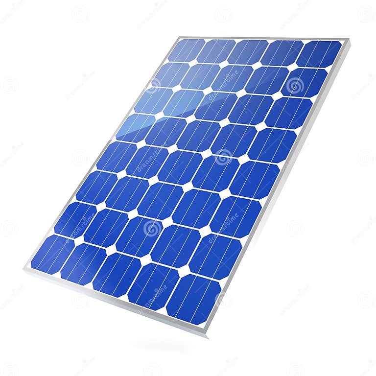 Solar Panels on White Background Stock Illustration - Illustration of ...