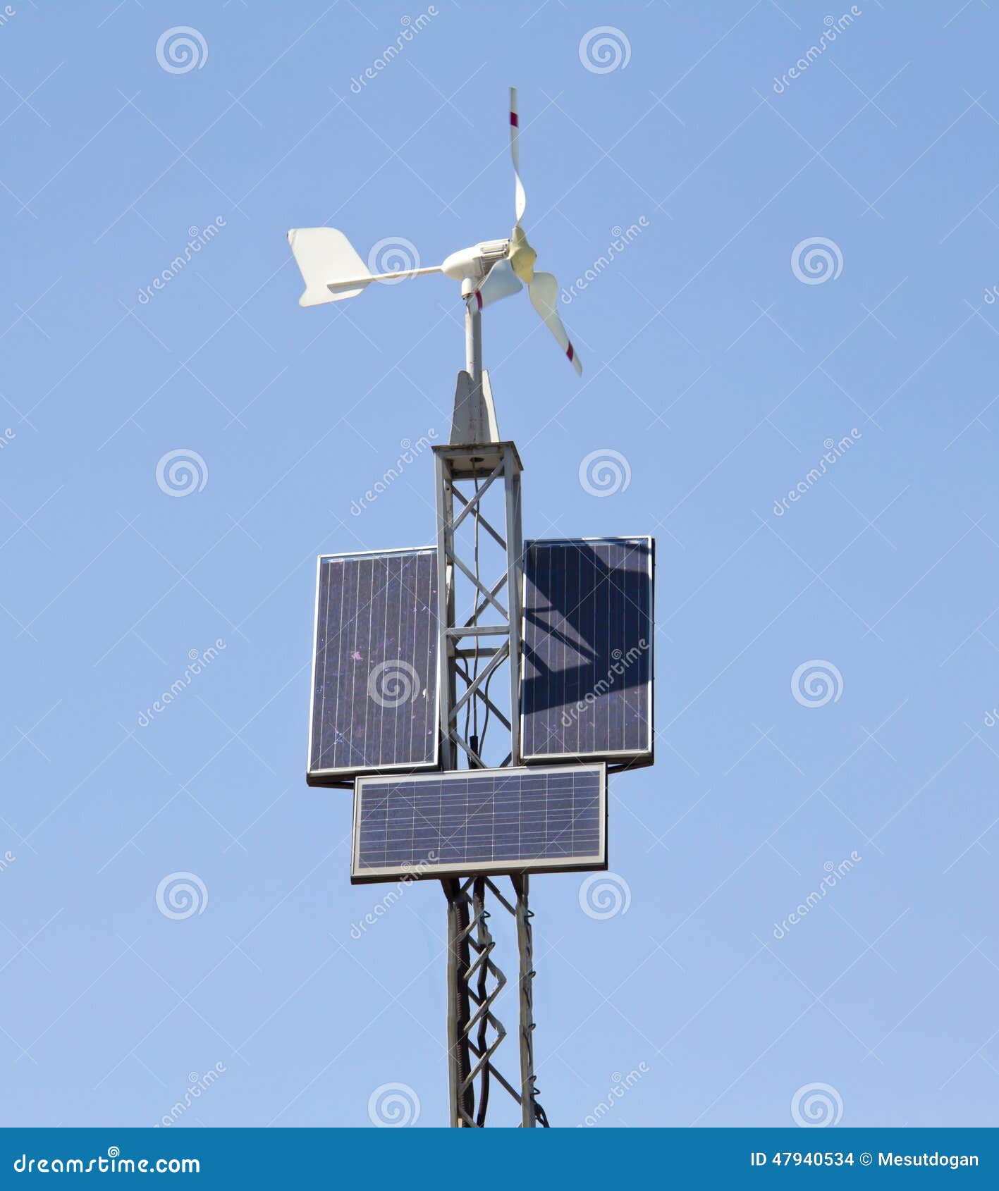 Solar Panels and Wind Generators Stock Photo - Image of blue, ecology ...
