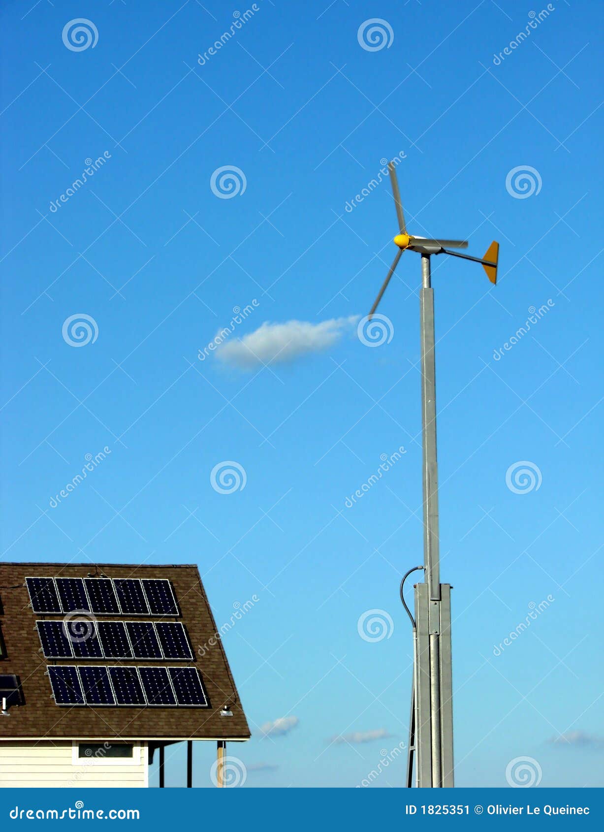 Solar Panels and Wind Turbine Renewable Energy Stock Image - Image of ...