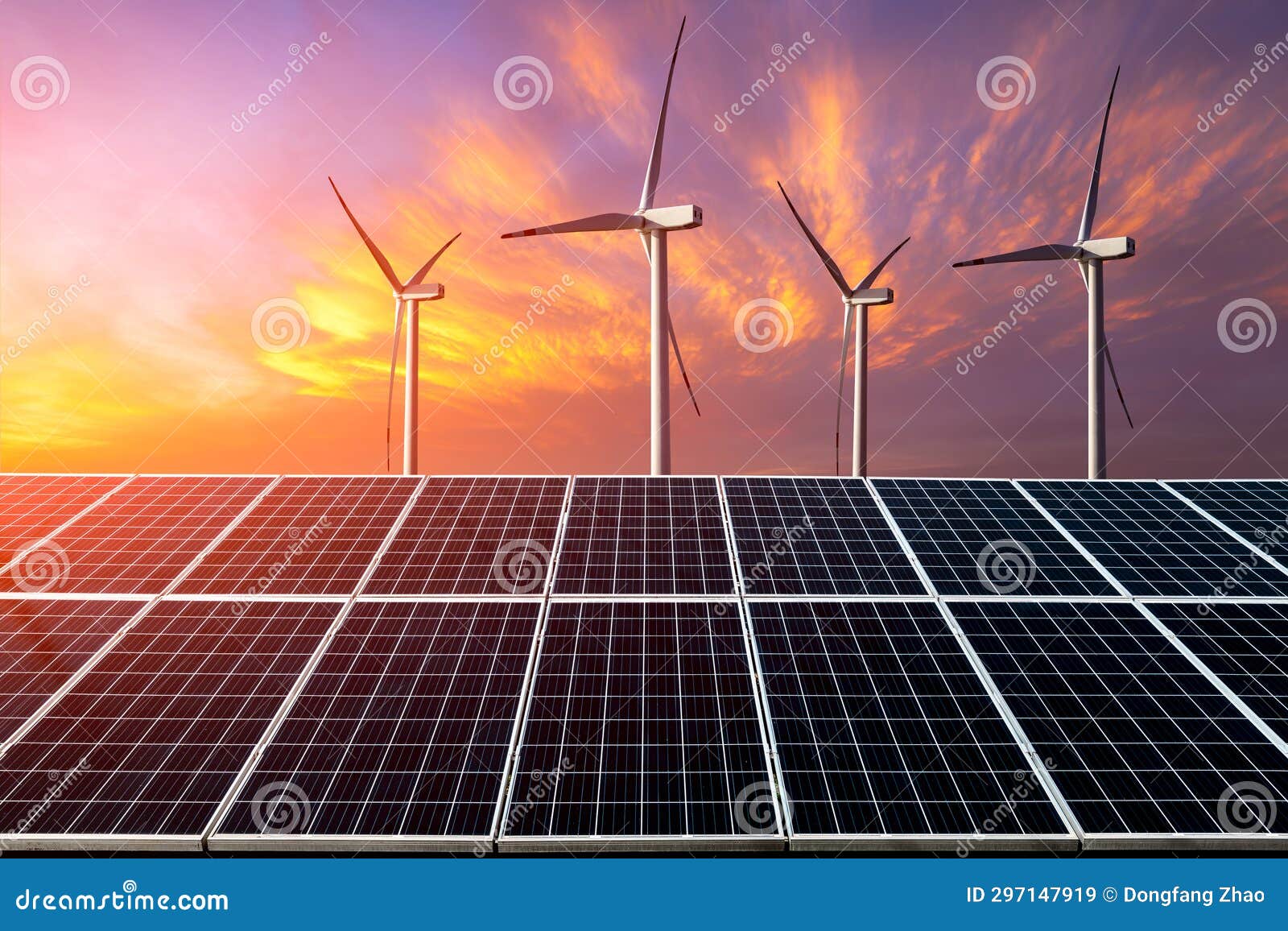 Solar Panels and Wind Turbines Stock Image - Image of grid, industrial ...