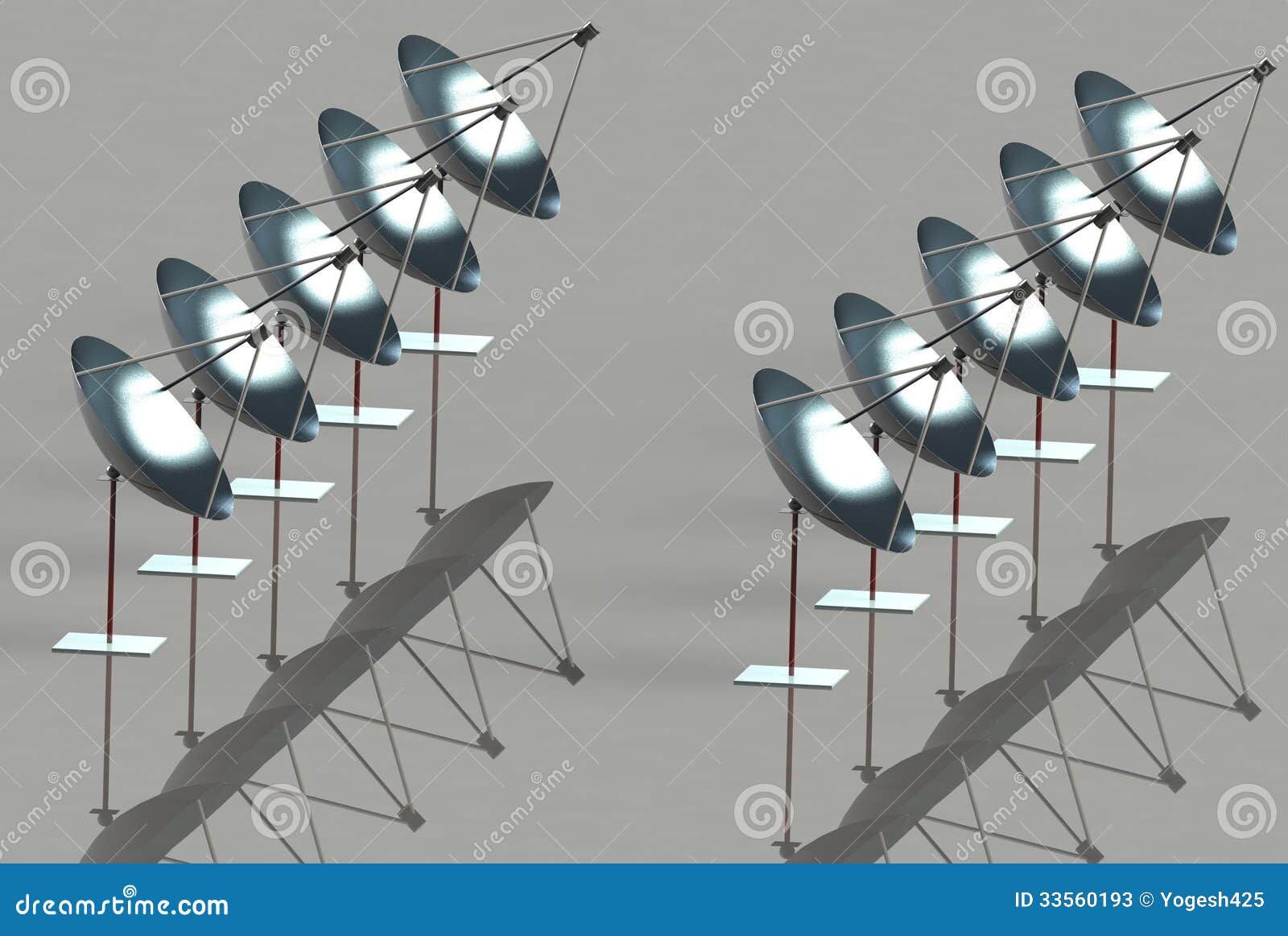 Solar parabolic reflectors stock illustration. Illustration of solar ...