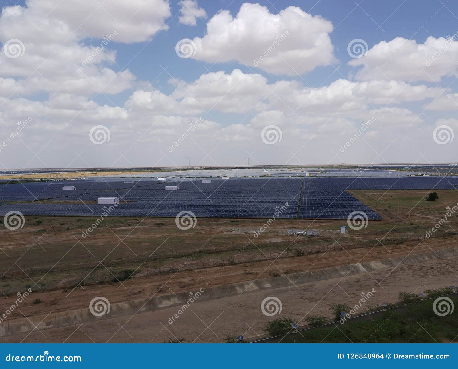 Solar park stock photo. Image of park, charanka, gujarat - 126848964