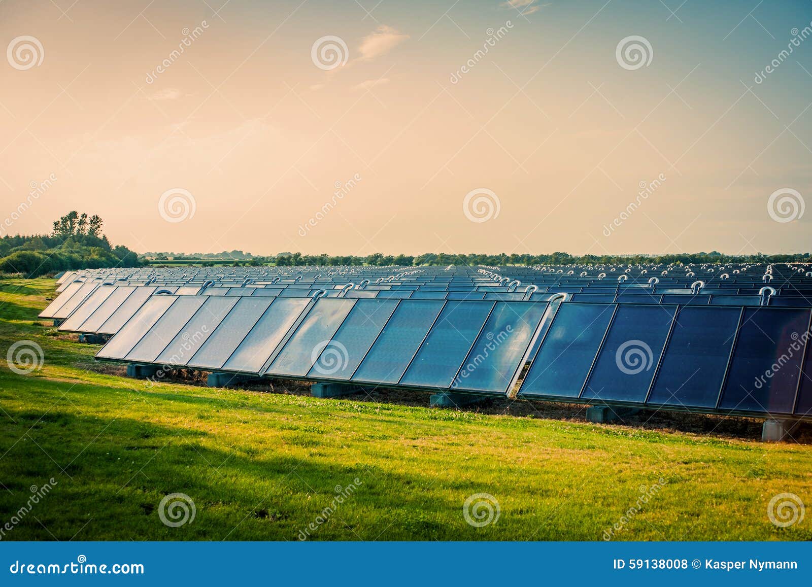 Solar Park on a Green Field Stock Photo - Image of alternative, field ...