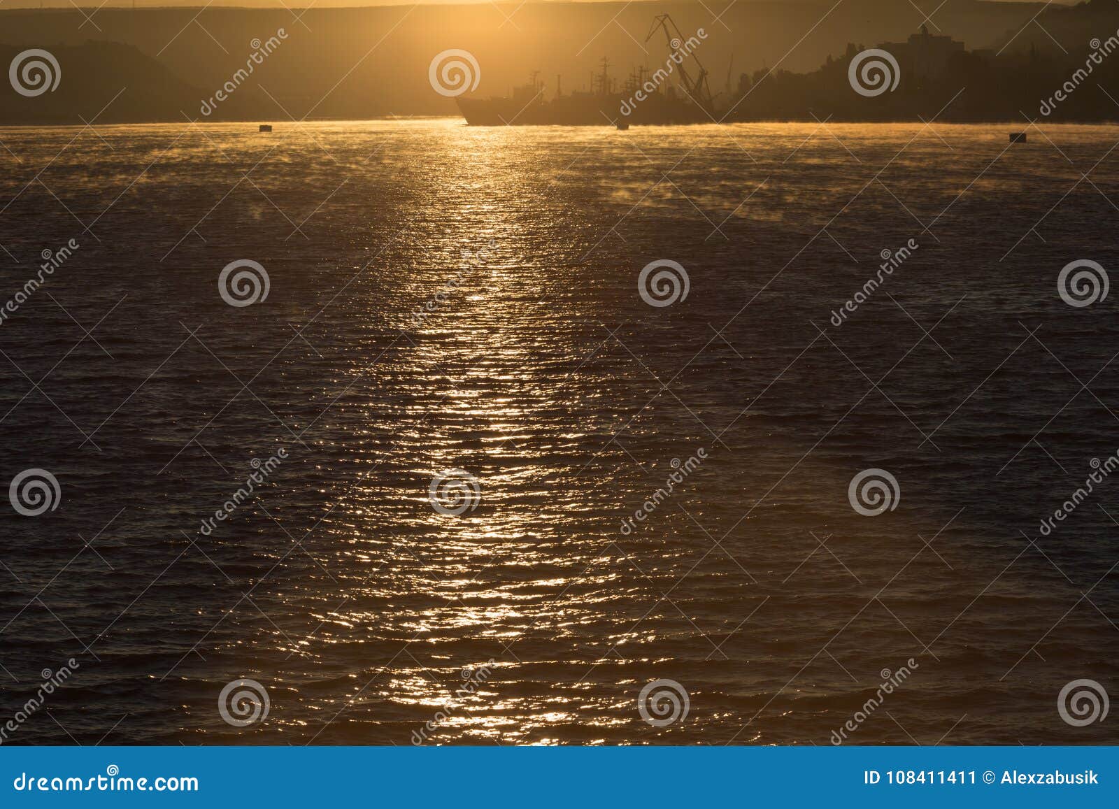 Solar Path on the Sea on a Sunrise Stock Image - Image of light, ruffle ...