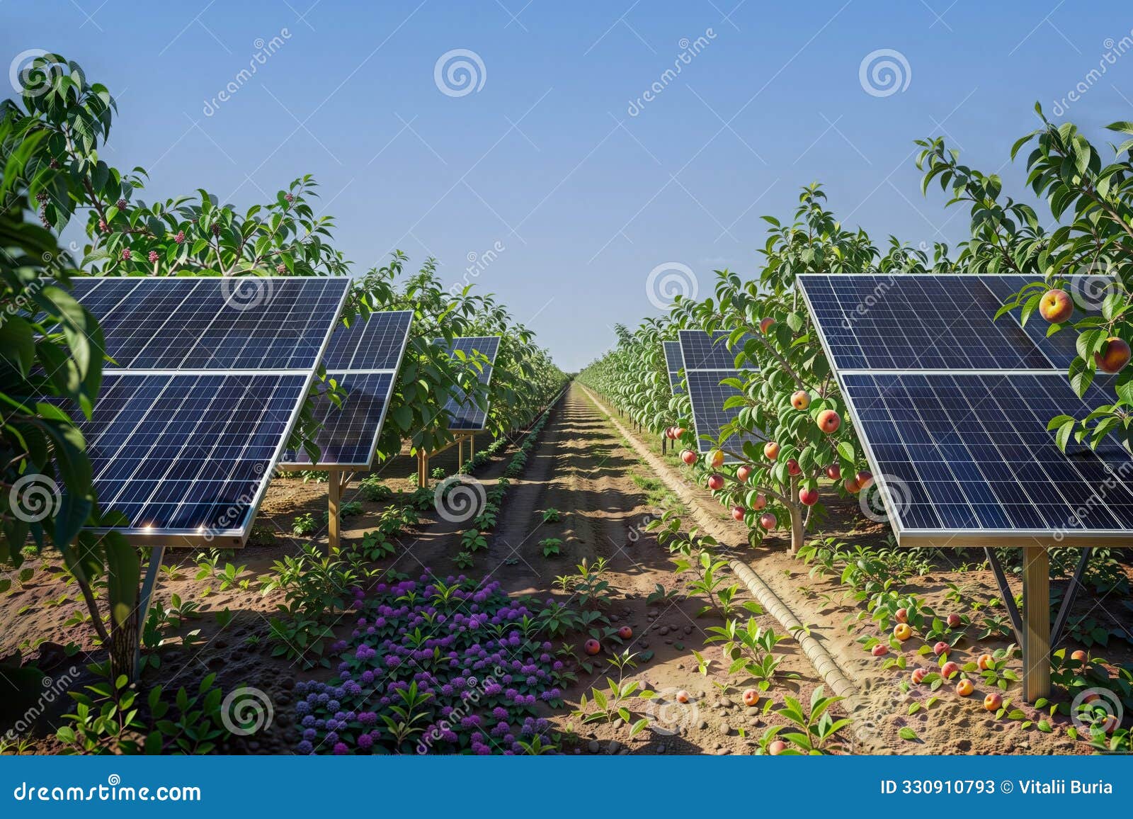 Solar Pathway: Energy and Agriculture in Harmony, Generative Ai Stock ...