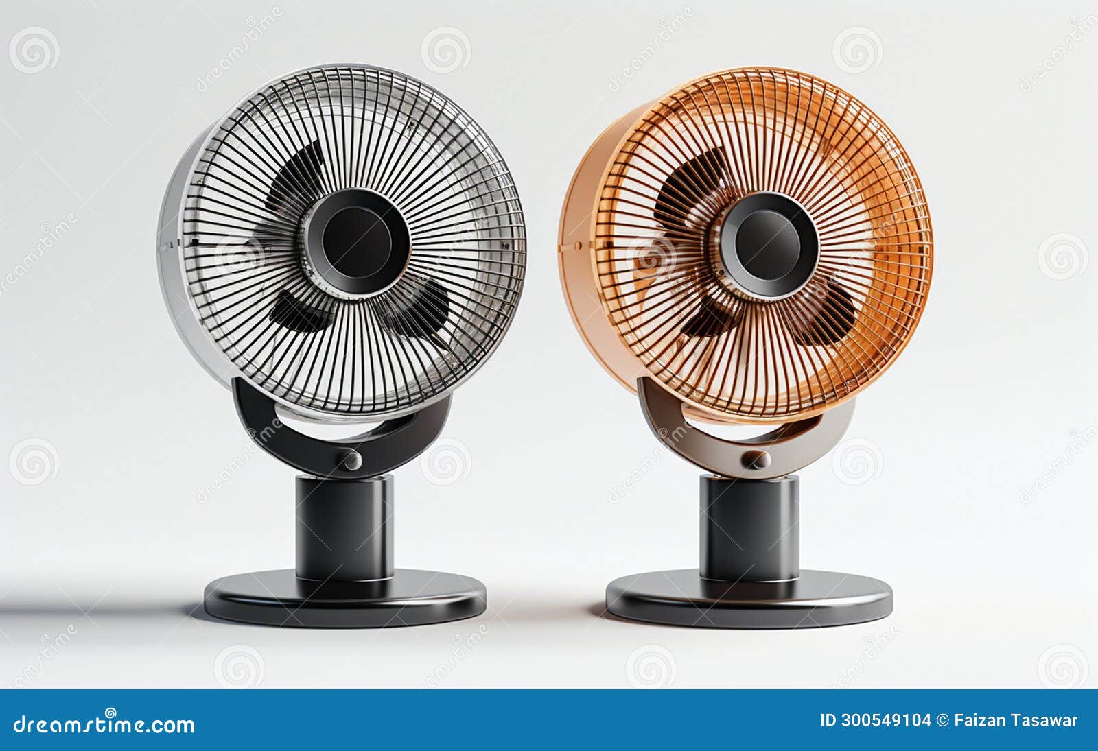 Solar Pedestal Fans White Background Generative Ai Stock Photo - Image ...