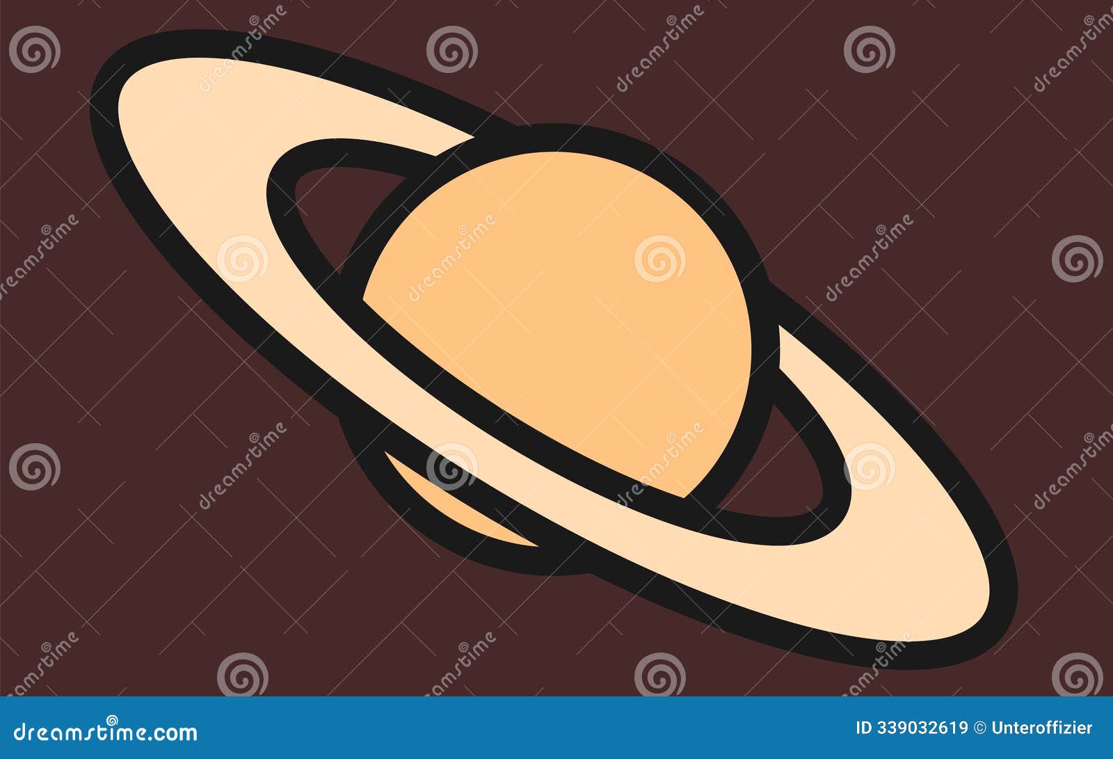 The Solar Planet of Saturn Against a Dark Maroon Backdrop Stock ...