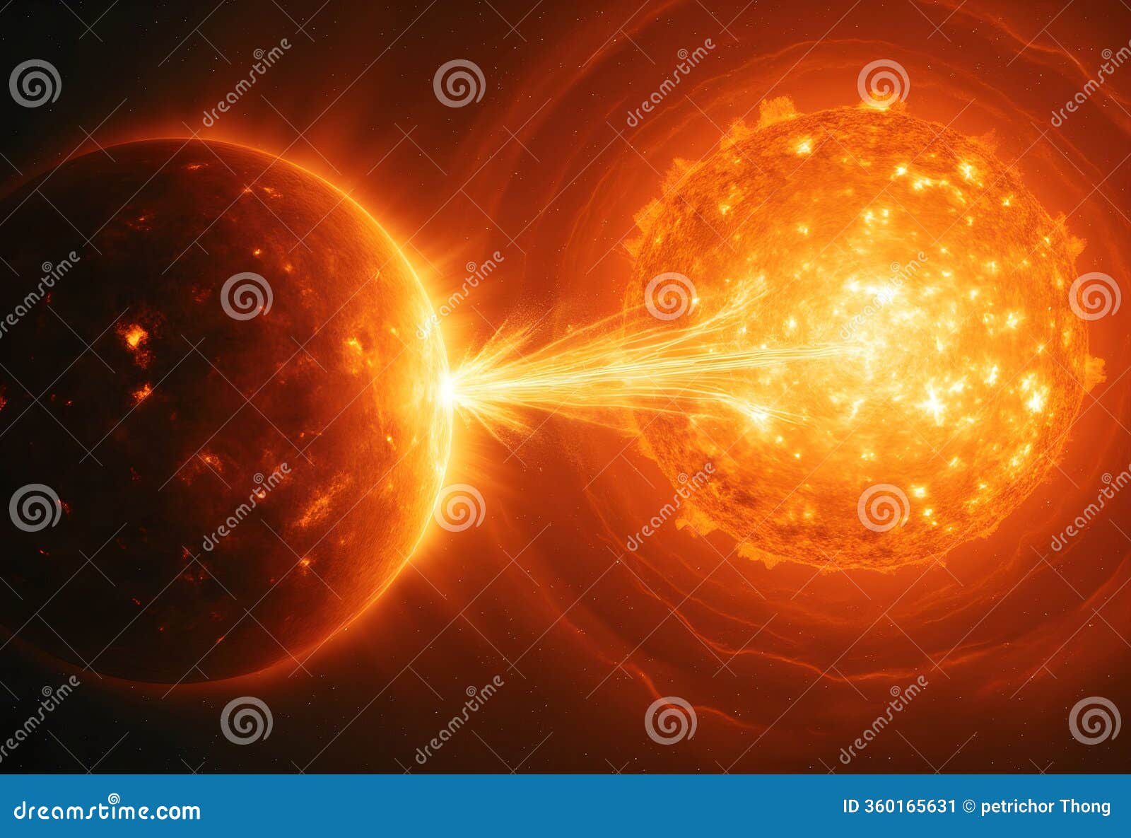 Solar Plasma Explosion in the Universe Stock Illustration ...