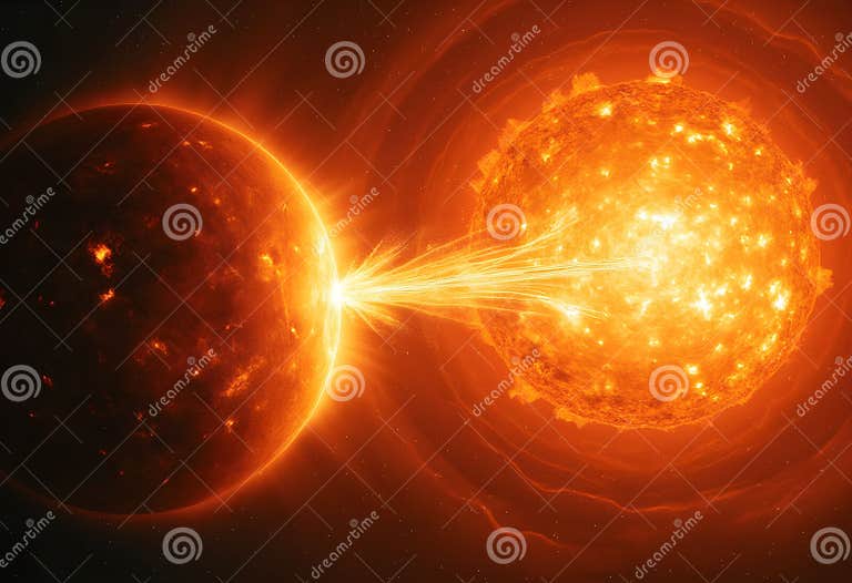 Solar Plasma Explosion in the Universe Stock Illustration ...