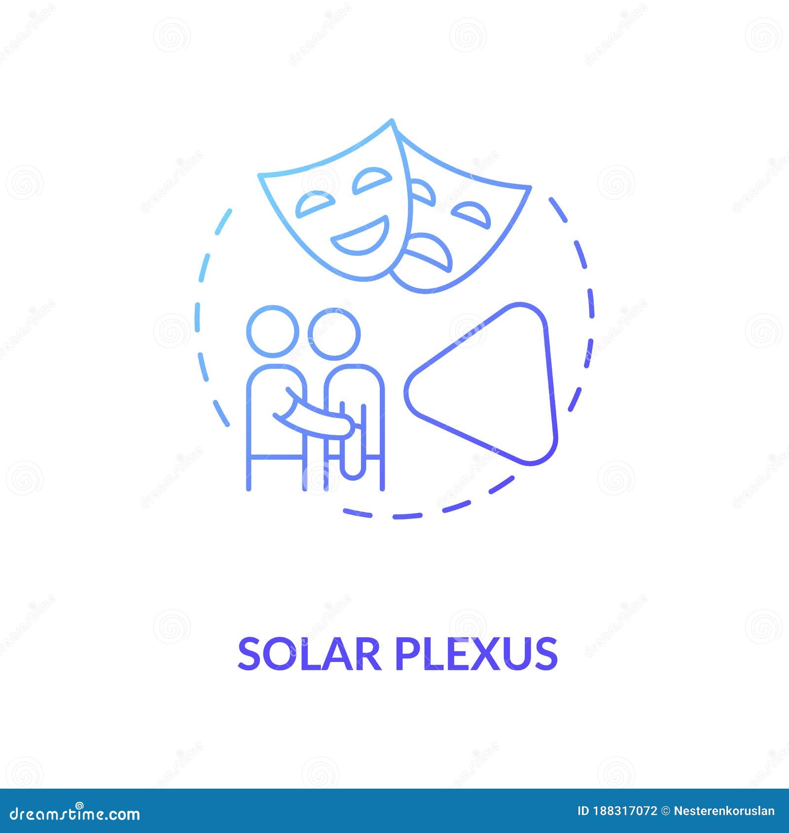 Solar Plexus Blue Gradient Concept Icon Stock Vector - Illustration of ...