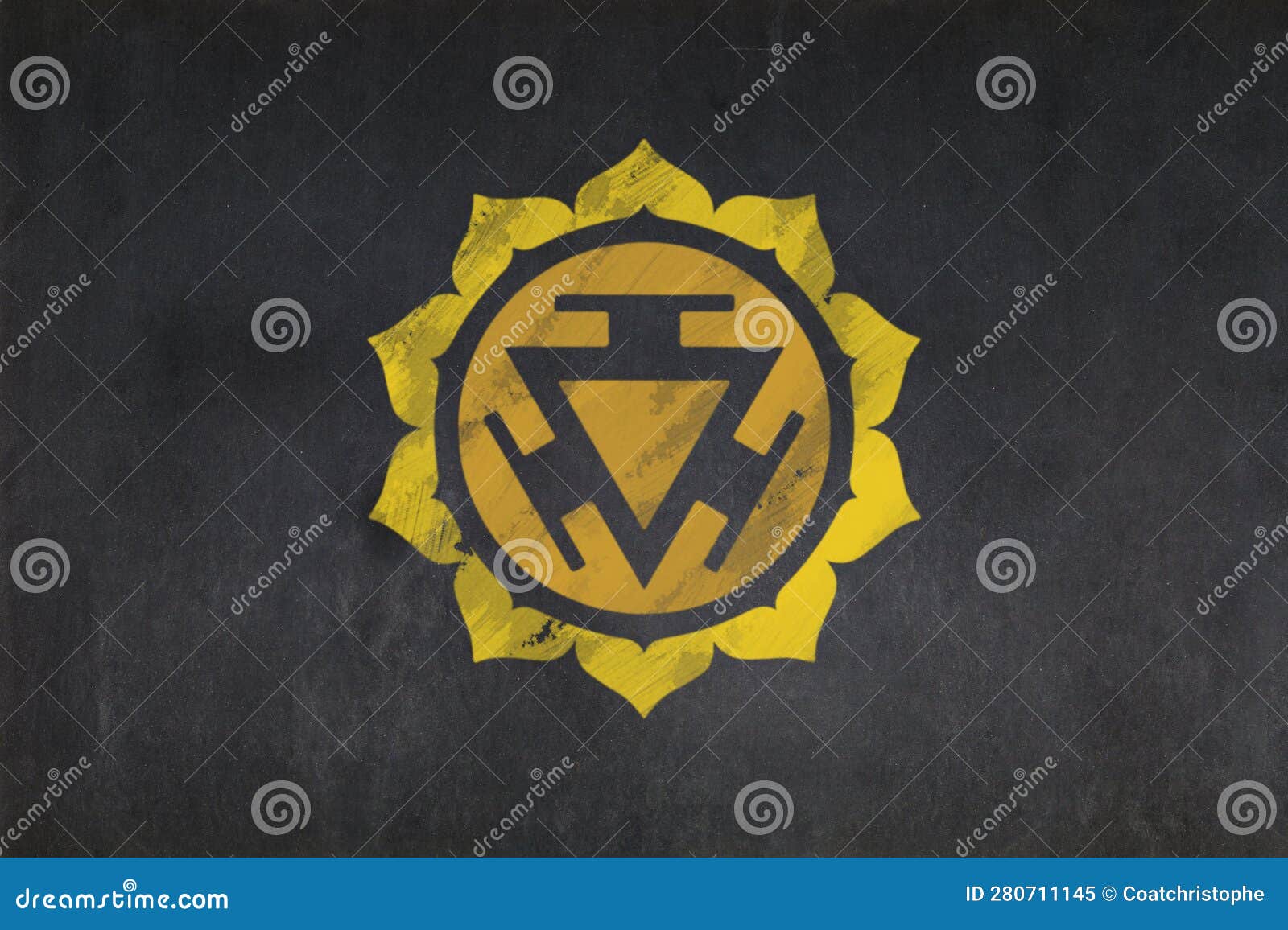 Solar Plexus Chakra Drawn On A Blackboard Stock Image Image Of Style Color 280711145