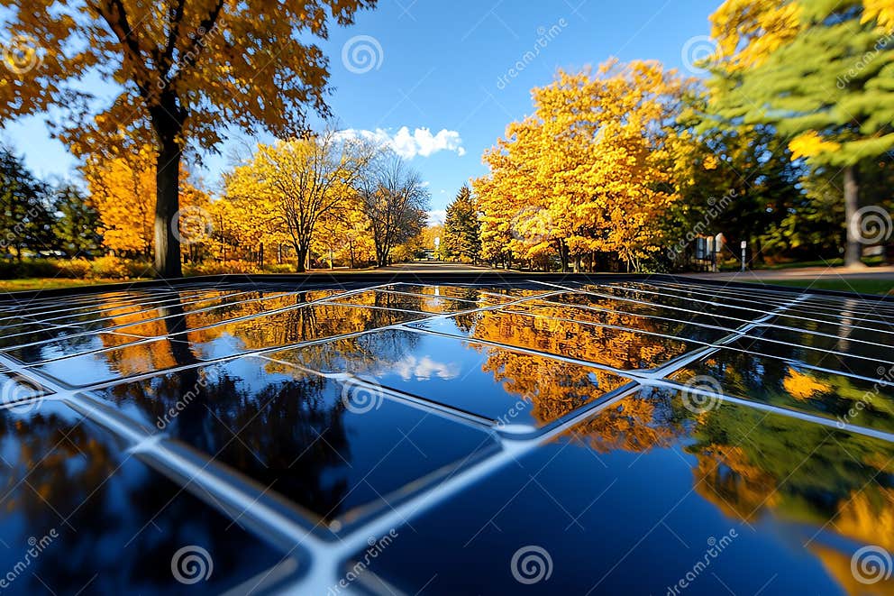 Solar Power Solar Arrays, Bright, and Reflection Visualized in a ...