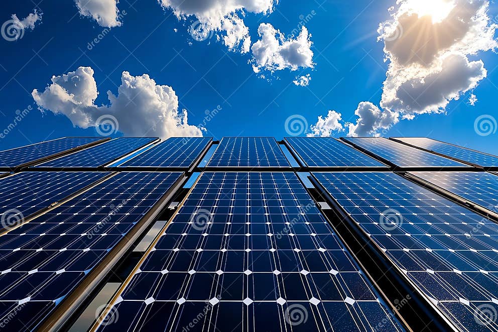 Solar Power Solar Arrays, Bright, and Reflection Visualized in a ...