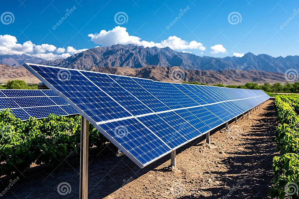 Solar Power Solar Arrays, Bright, and Reflection Visualized in a ...
