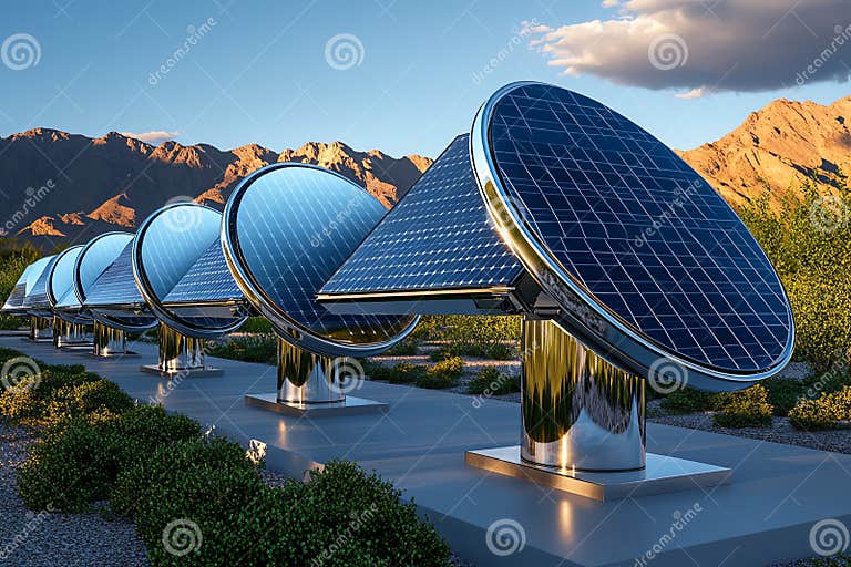 Solar Power Solar Arrays, Reflection, and Bright Shown in a Bright ...
