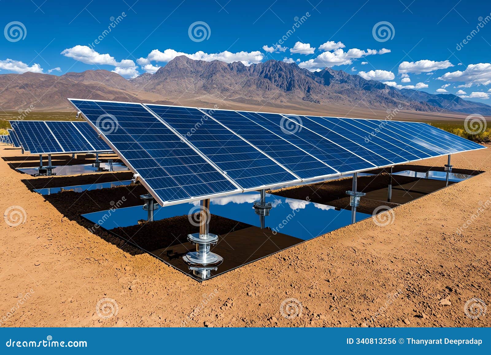 Solar Power Solar Arrays, Reflection, and Clean Energy Shown in a ...