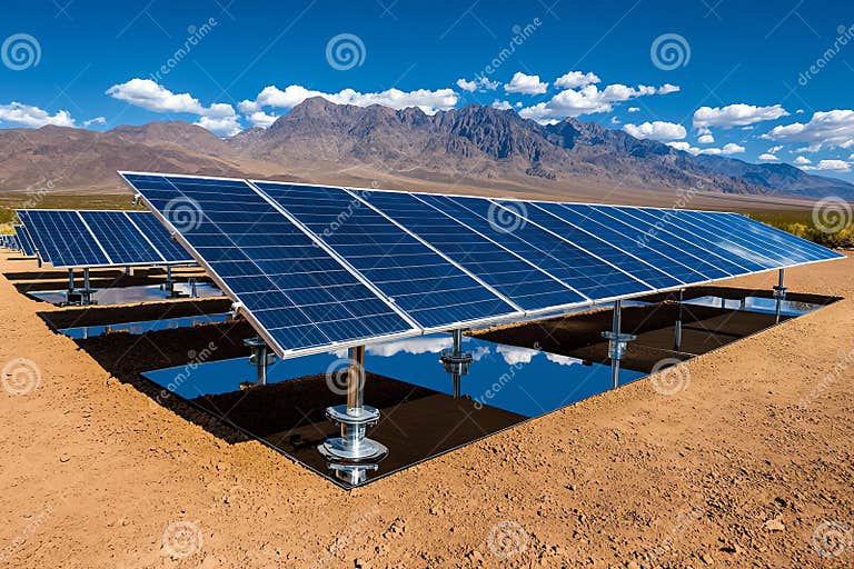 Solar Power Solar Arrays, Reflection, and Clean Energy Shown in a ...