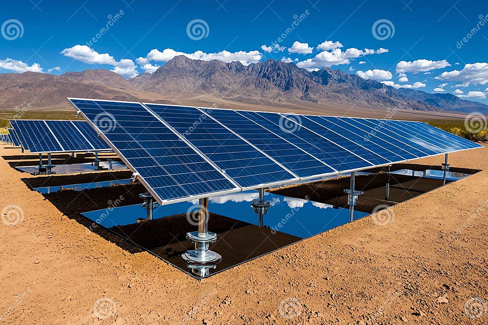 Solar Power Solar Arrays, Reflection, and Clean Energy Shown in a ...