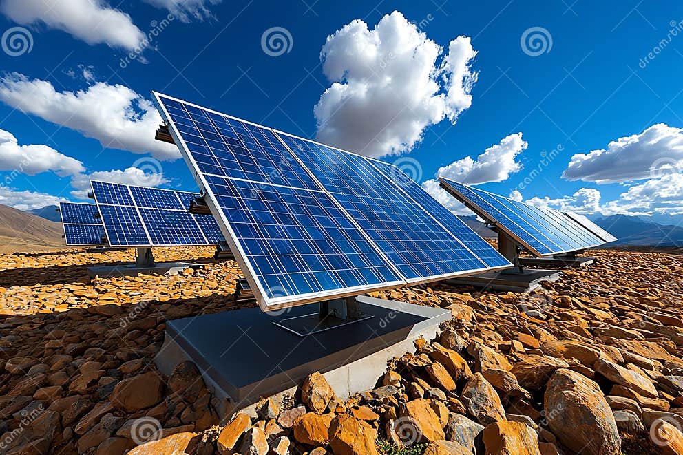 Solar Power Solar Arrays, Reflection, and Clean Energy Shown in a ...