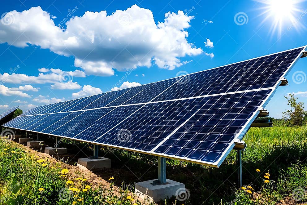 Solar Power Solar Arrays, Reflection, and Clean Energy Shown in a ...
