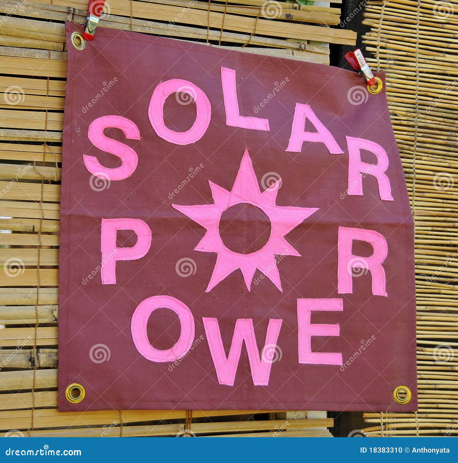 Solar Power Banner Sign stock photo. Image of technology - 18383310