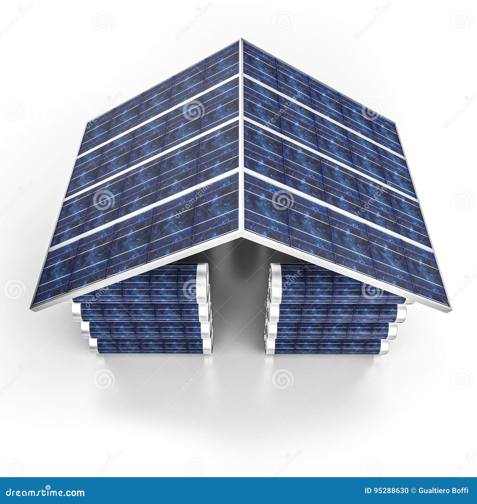 Solar power building stock illustration. Illustration of rendering ...