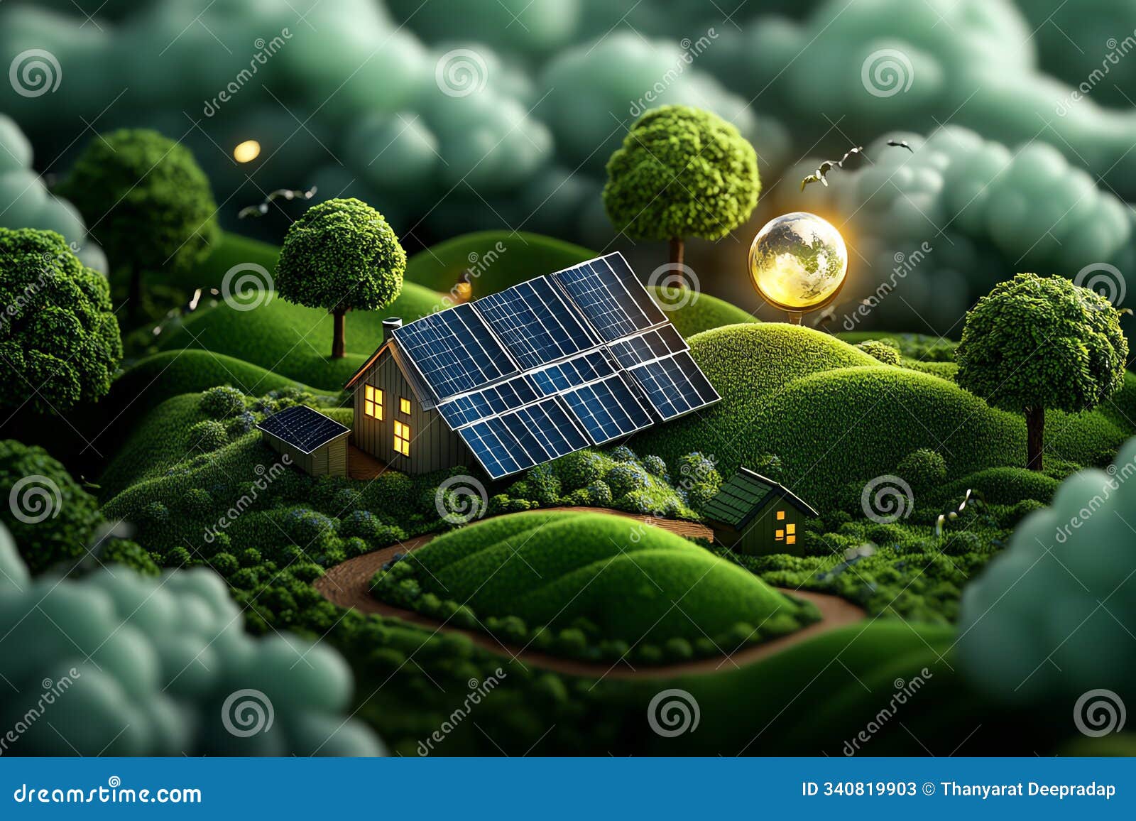 Solar Power Solar Collectors, Green, and Sustainability Visualized in a ...