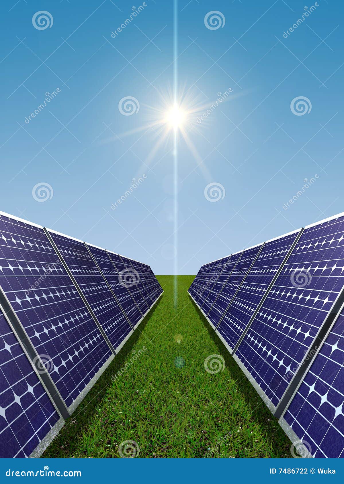 Solar Power Concept stock illustration. Illustration of grass - 7486722